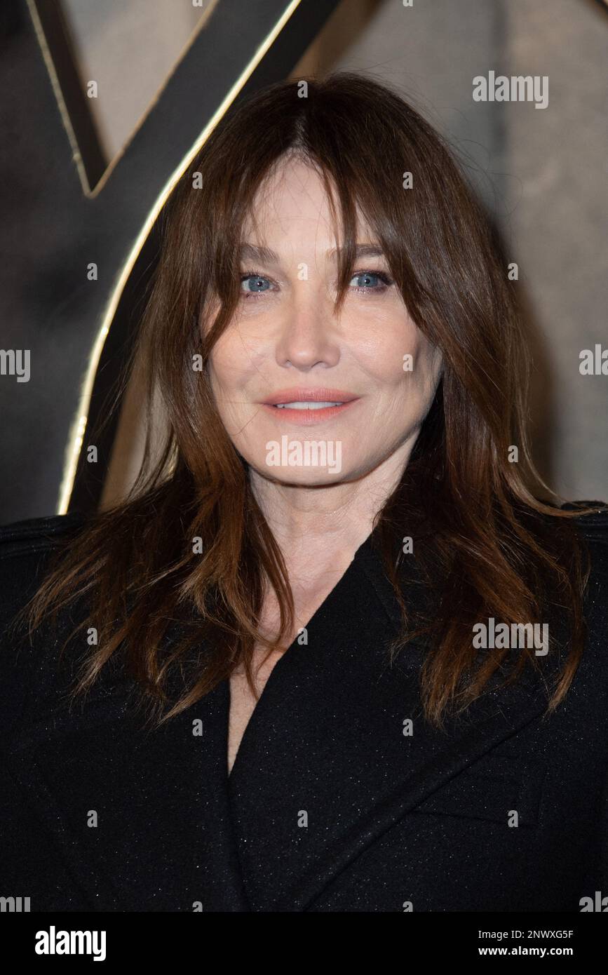 Carla Bruni-Sarkozy attending the Saint Laurent Womenswear Fall Winter ...