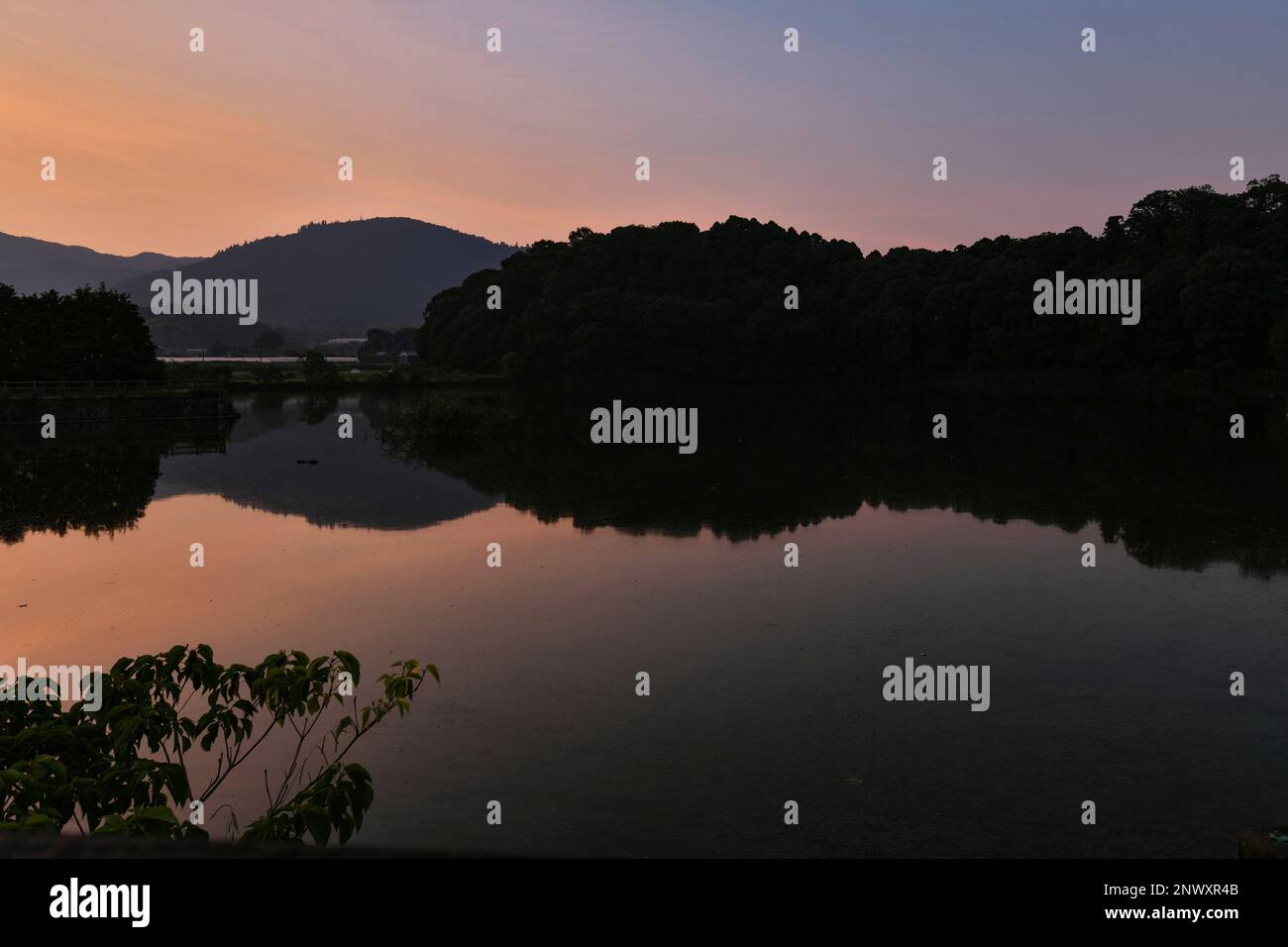 A photo taken in daybreak on June 15, 2018 shows the Hashihaka Kofun ...