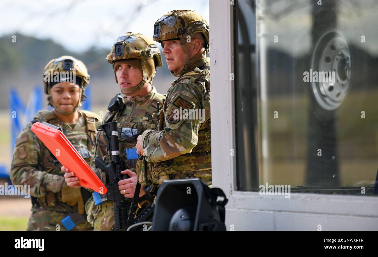 Airmen from the 172nd Security Forces Squadron participate in a large ...