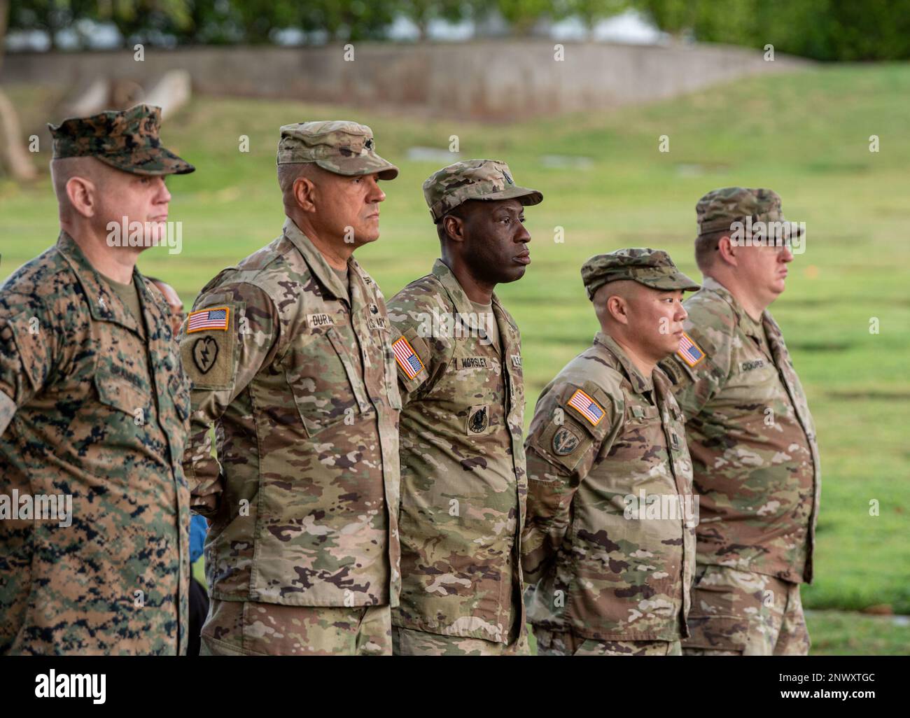 Members of the Defense POW/MIA Accounting Agency (DPAA) leadership team ...