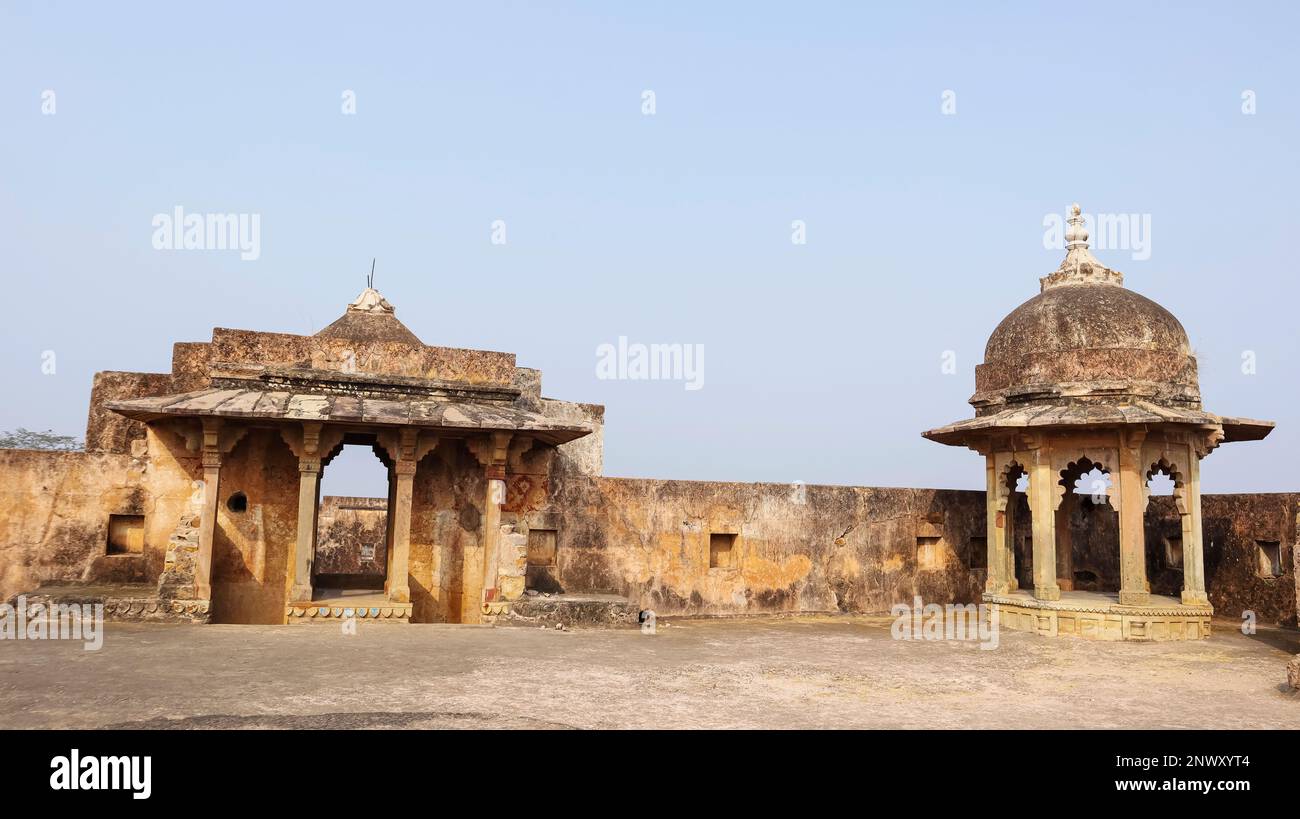 Domes on the Top of Fort Palace, Rohtas Fort, Bihar, India Stock Photo ...
