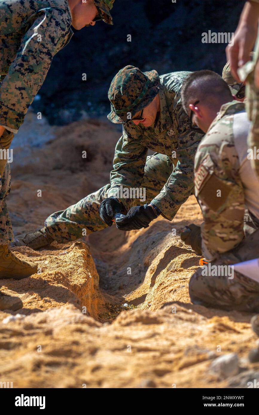 U.S. Marine Corps Chief Warrant Officer 2 Dane Schielke, an explosive ordnance disposal (EOD ...