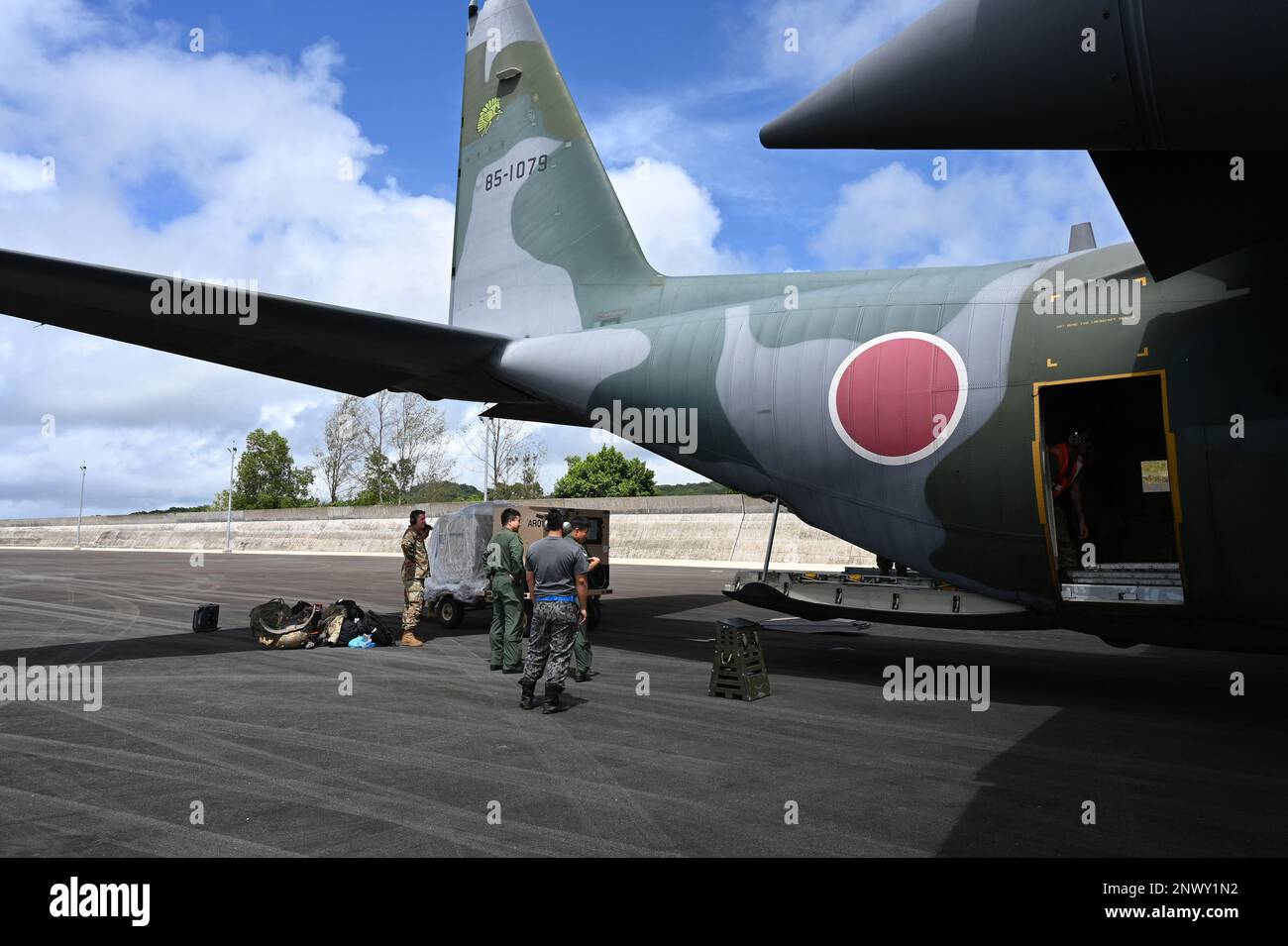 Japan Air-Self Defense Force and U.S. Air Force members of the 119th ...