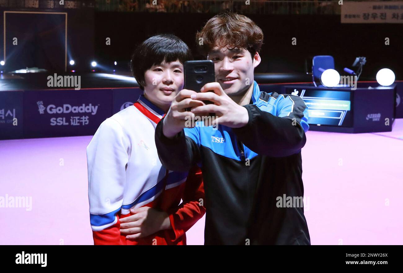 Combined teams' Jang Woo-jin, right, of South Korea and Cha Hyo Sim of ...