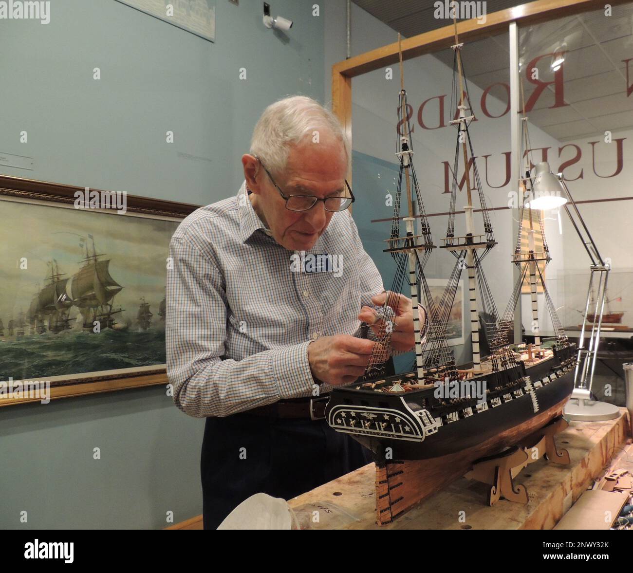 Lee Martin, a Volunteer Model Shipbuilder at the Hampton Roads Naval ...