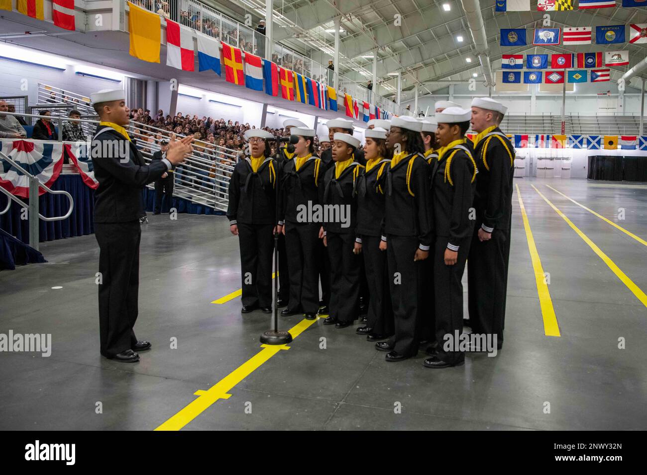 Sailors graduate boot camp during pass-in-review at U.S. Navy Recruit ...