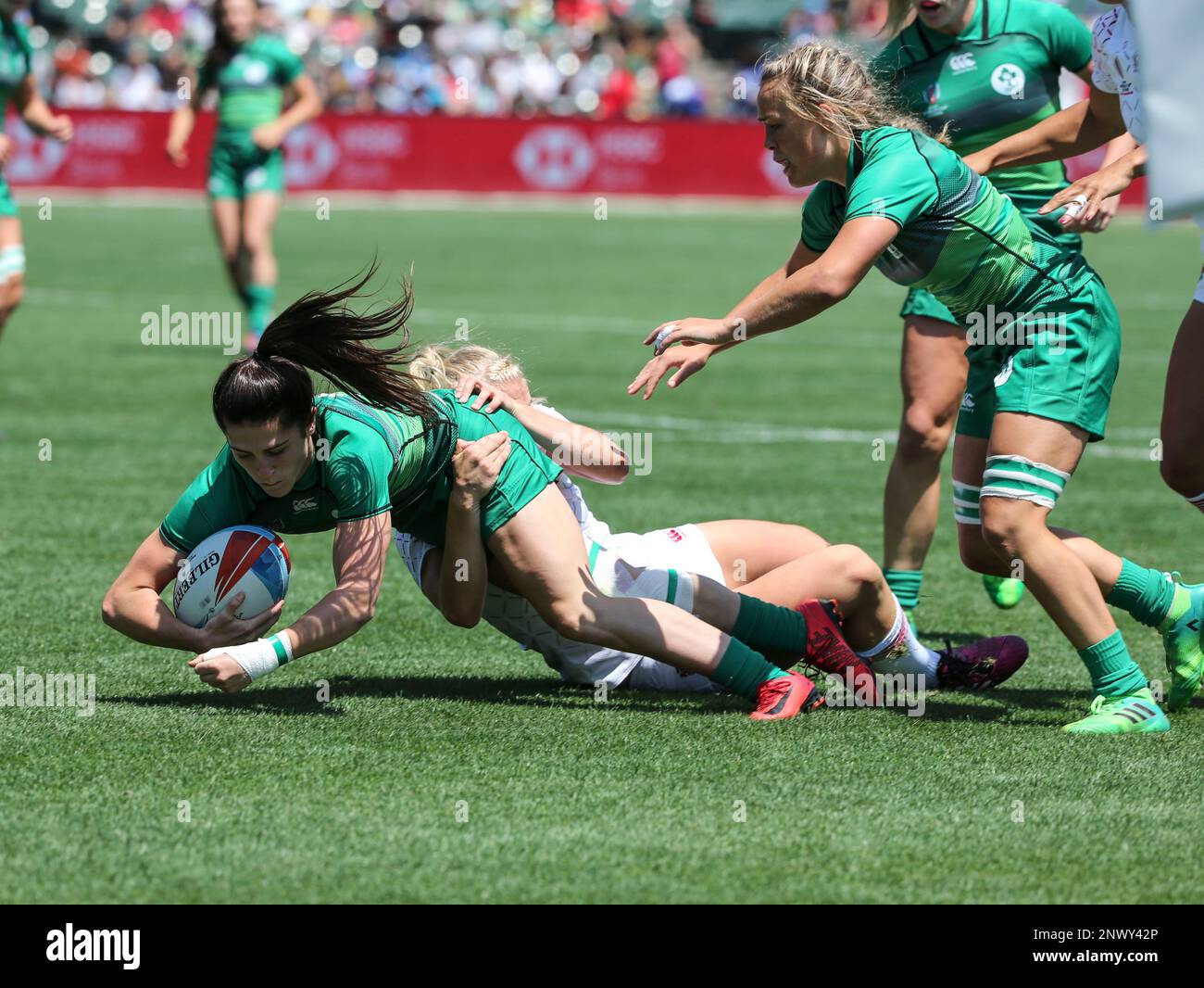 Amee Leigh Murphy Crowe of Ireland runs against England in the women's ...