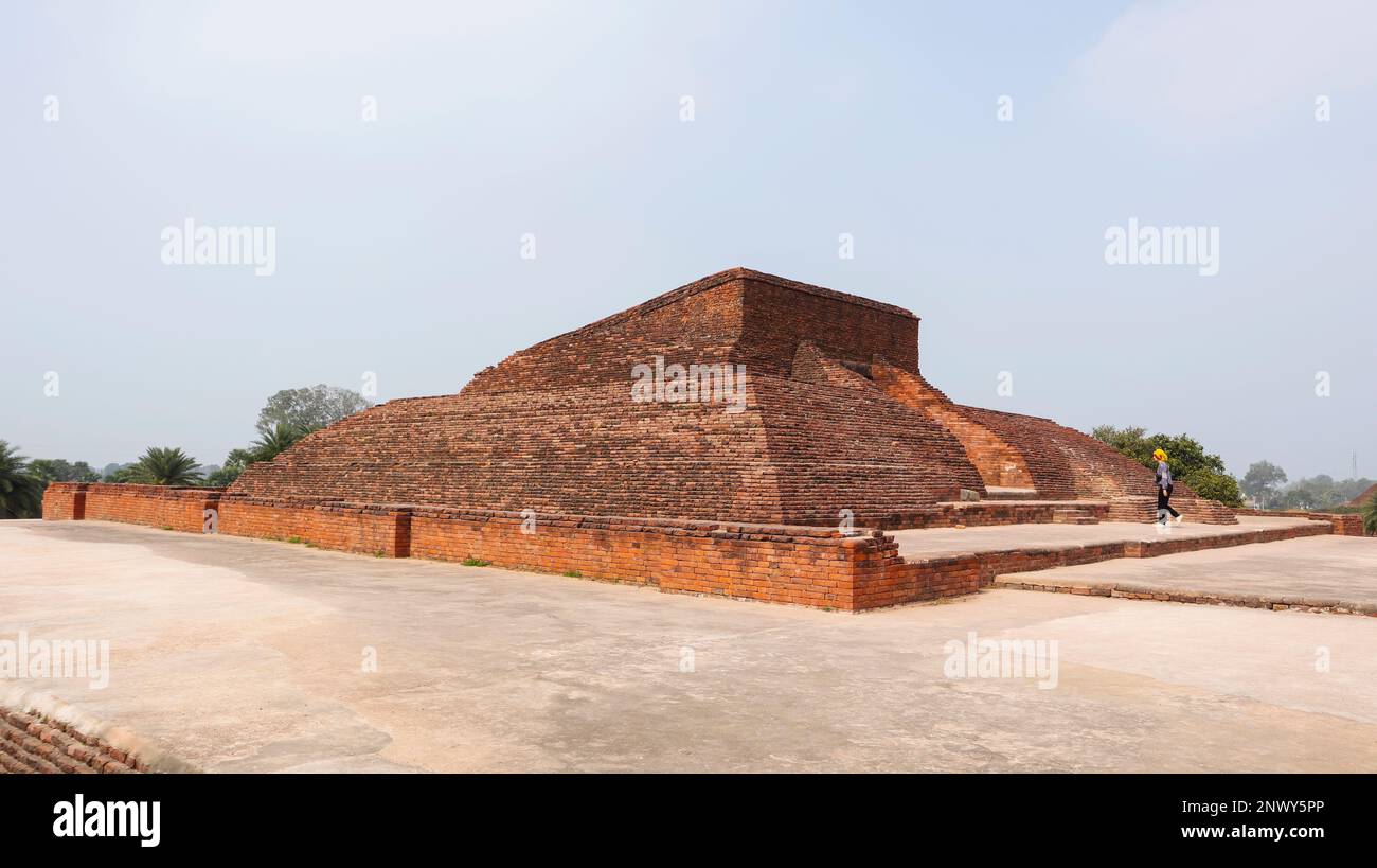 INDIA, BIHAR, NALANDA, February 2023, Tourist at Chaityas complex in ...