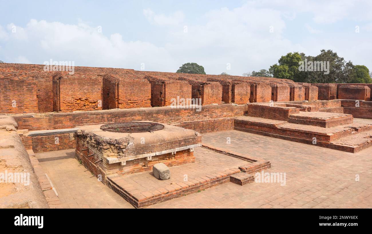 Ruins of Monastery No.5, Located Small Well Build With Bricks, Rajgir ...