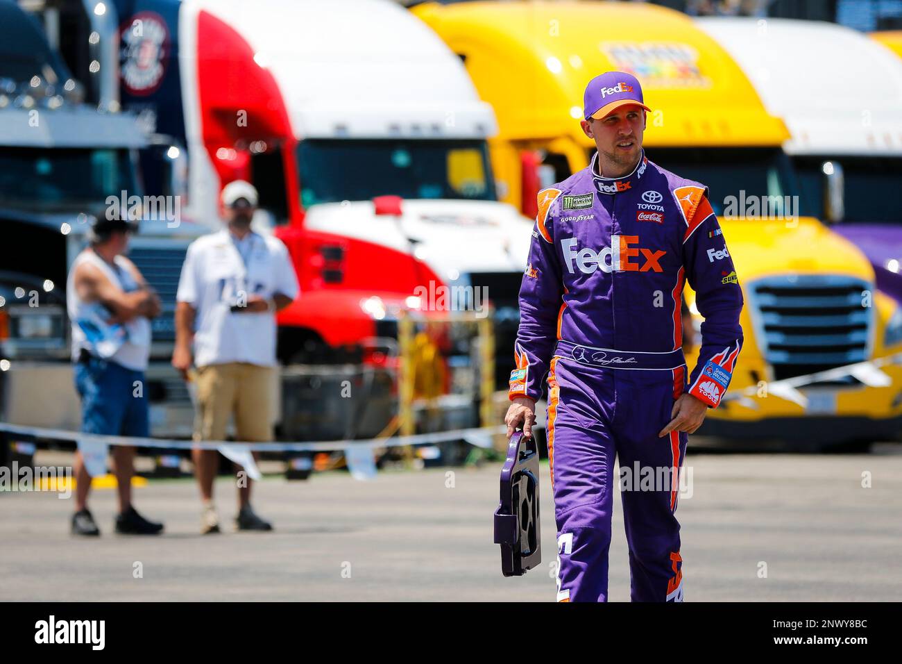 Denny Hamlin (11) during practice for the Monster Energy NASCAR Cup ...