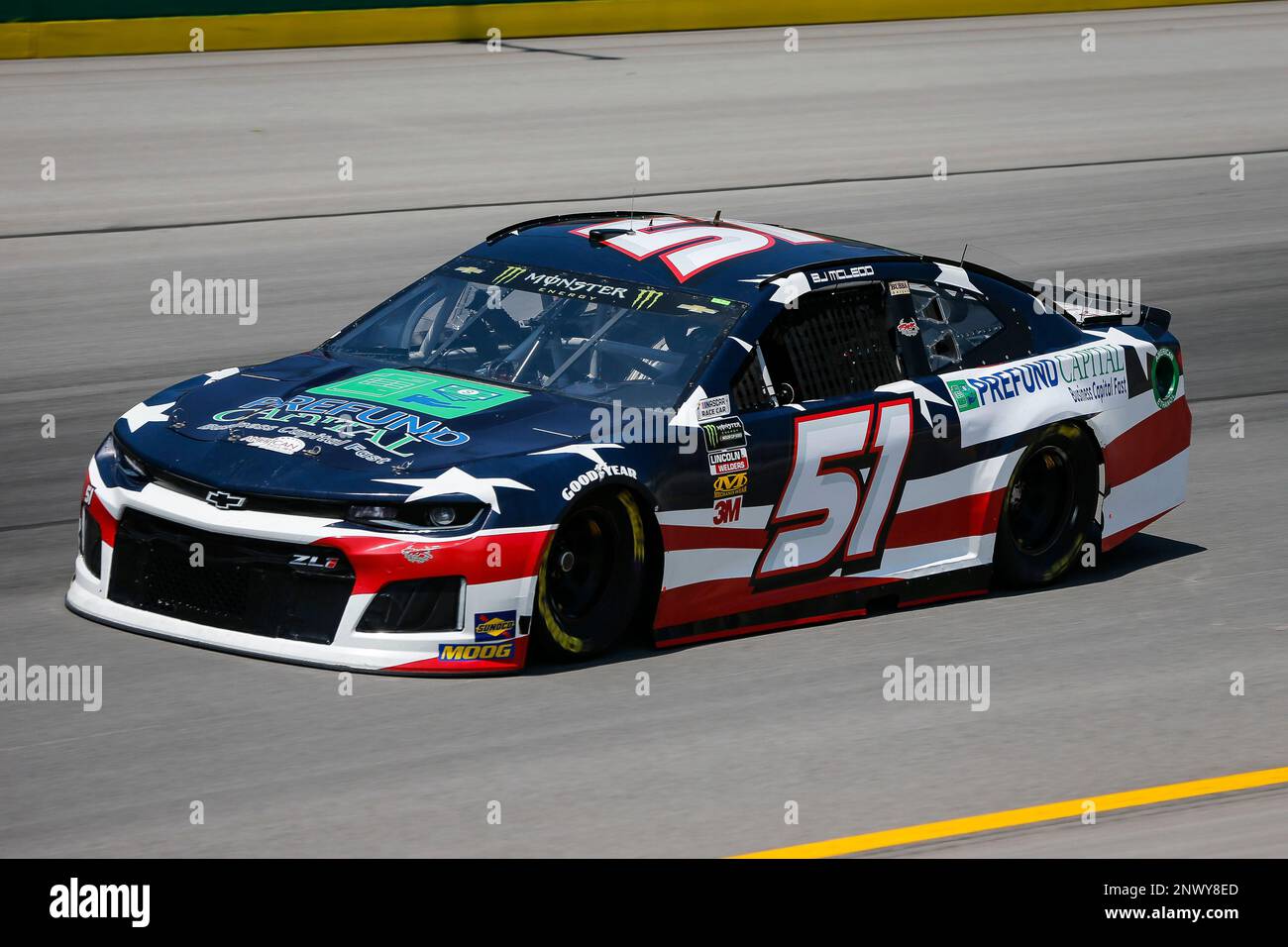 B.J. McLeod (51) during practice for the Monster Energy NASCAR Cup ...