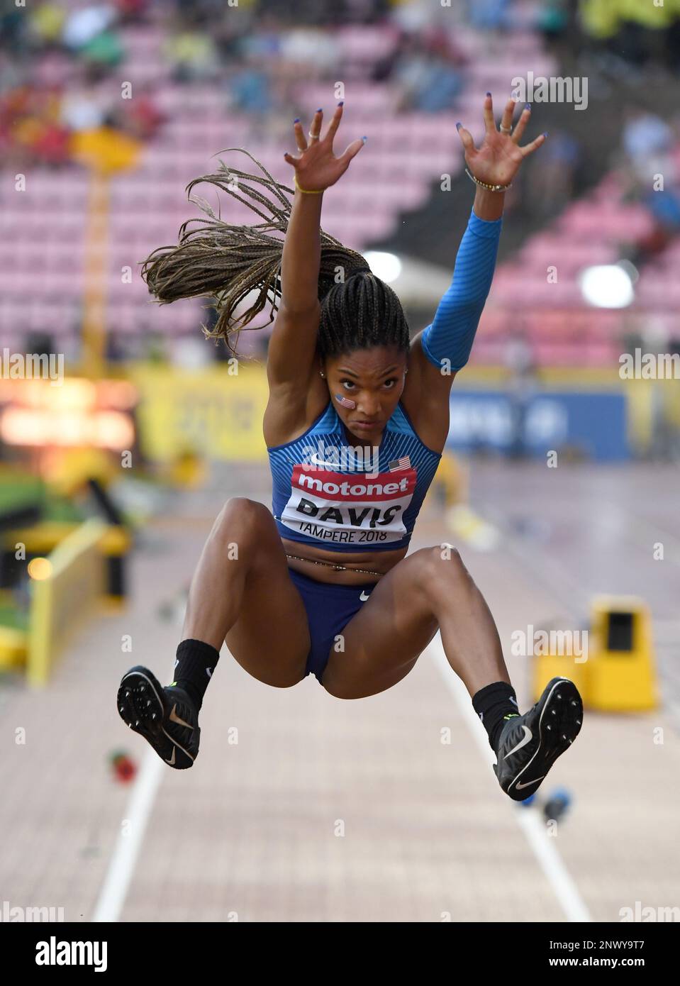 Tara Davis (USA) places third in the women's long jump at 20-10 3/4 (6 ...