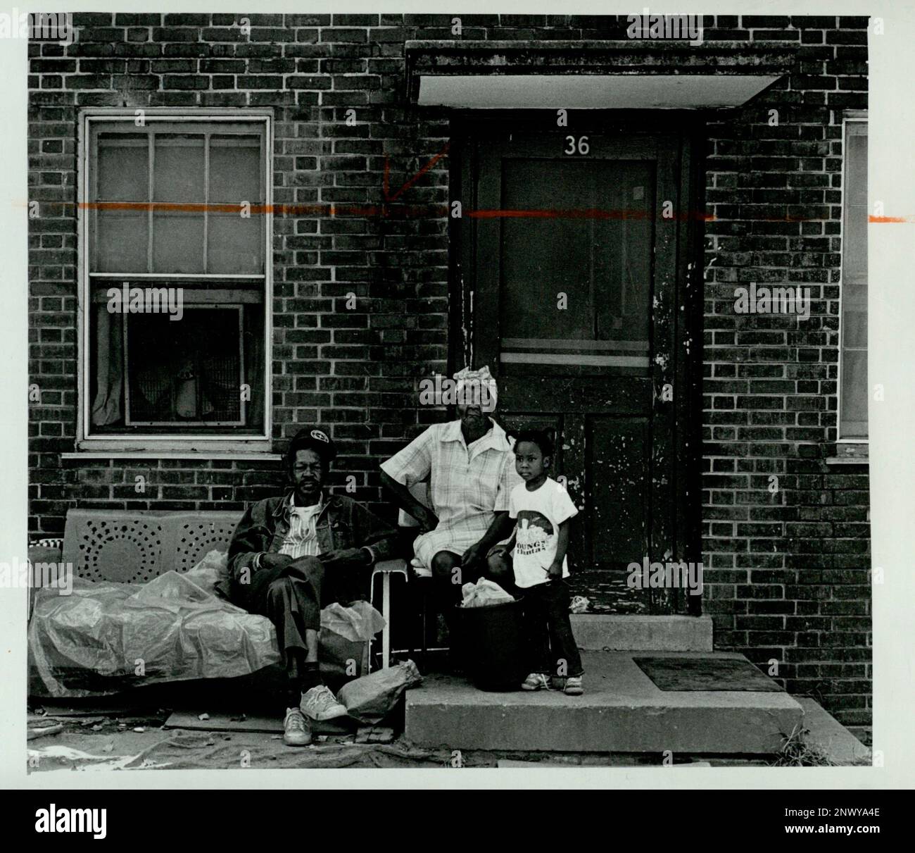 Louis and Mirtis Powell with their granddaughter Angela Olden outside ...