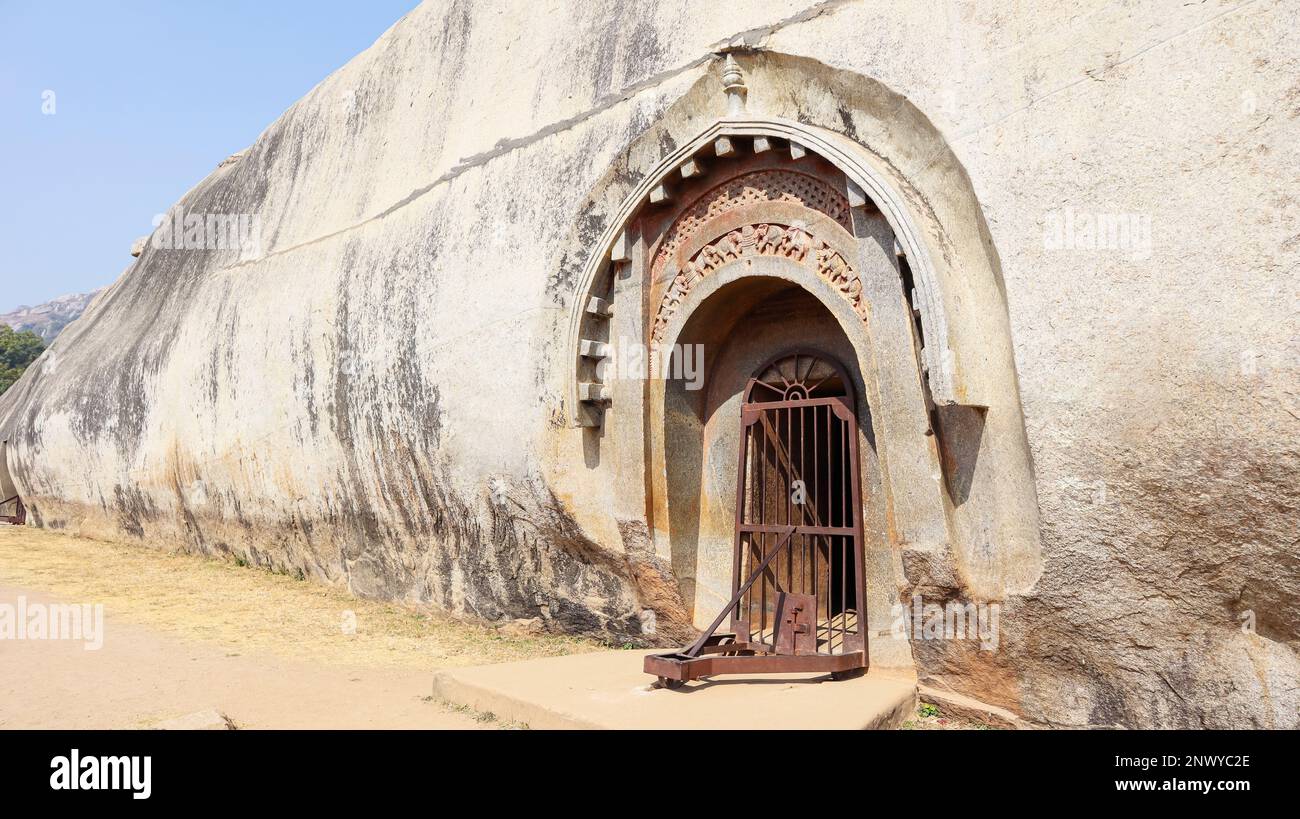 Entrance of Barabar Caves, Caves Are in Shape of Whale Fish, Jahanabad ...