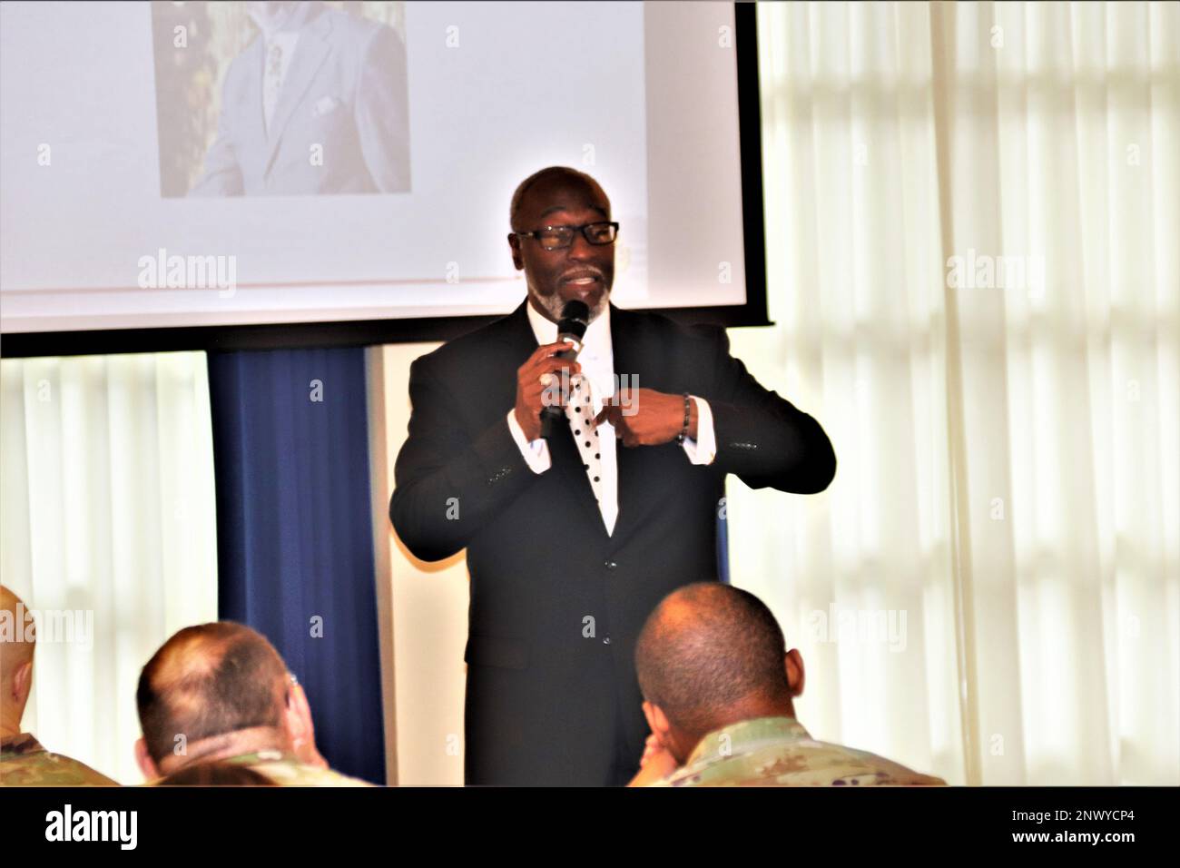 Guest speaker Marcus Gentry gives his presentation about Martin Luther ...