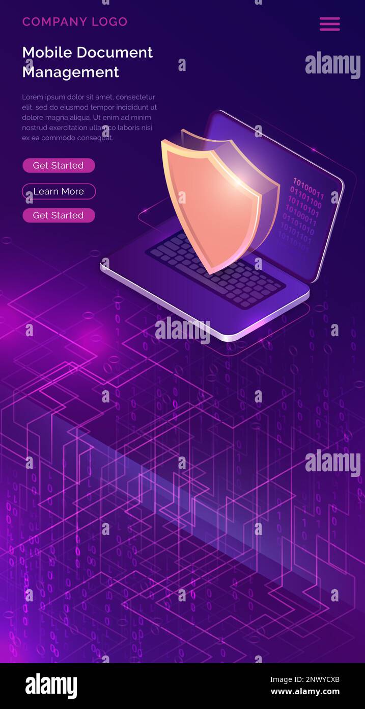 Data protection concept, online security guarantee, isometric vector ...