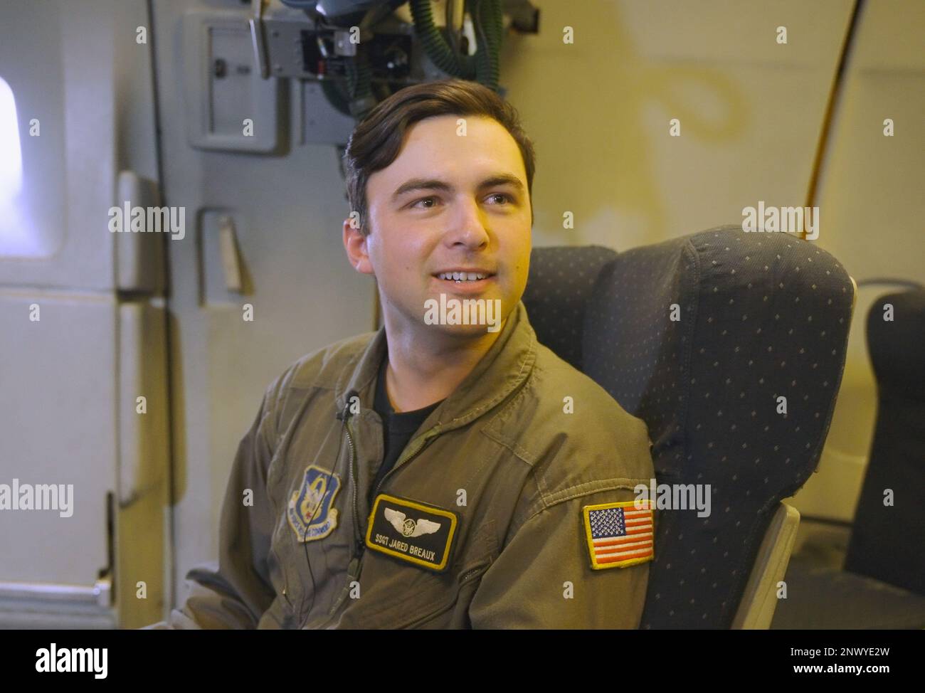 Staff Sgt. Jared M. Breaux, 70th Air Refueling Squadron, boom operator ...