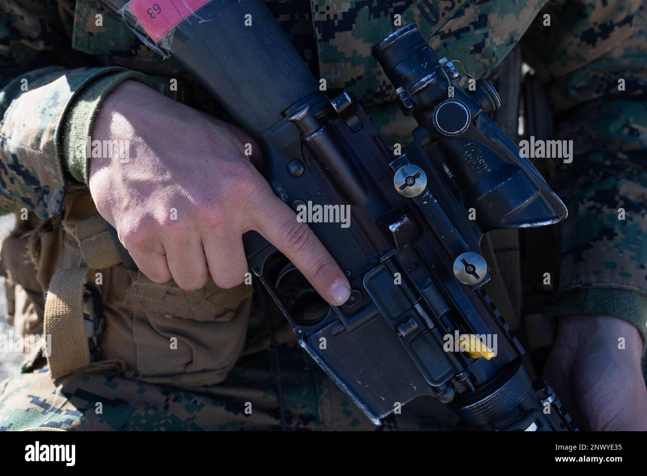 A U.S. Marine Corps recruit with Delta Company, 1st Recruit Training ...