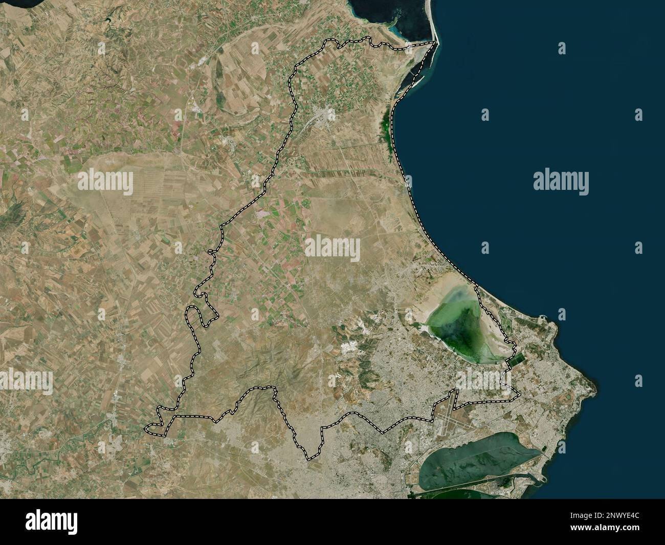 Ariana, governorate of Tunisia. High resolution satellite map Stock ...