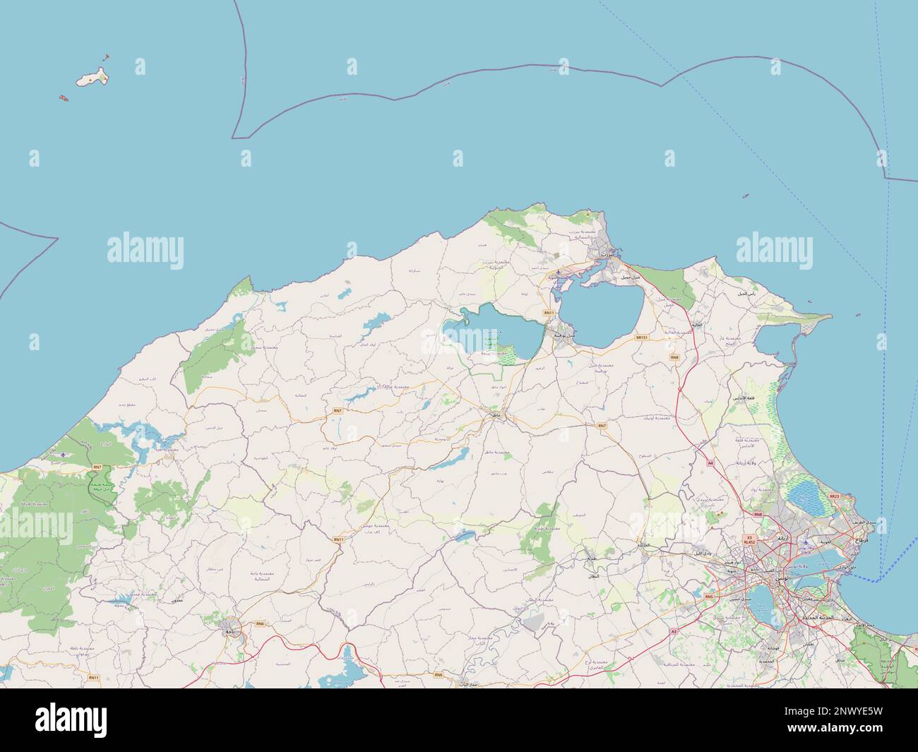 Bizerte, governorate of Tunisia. Open Street Map Stock Photo - Alamy