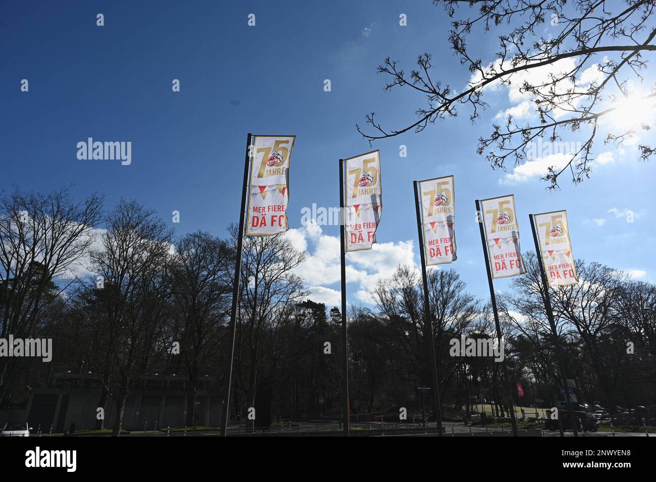 Cologne, Germany. 28th Feb, 2023. Flags with the inscription mir fiere ...