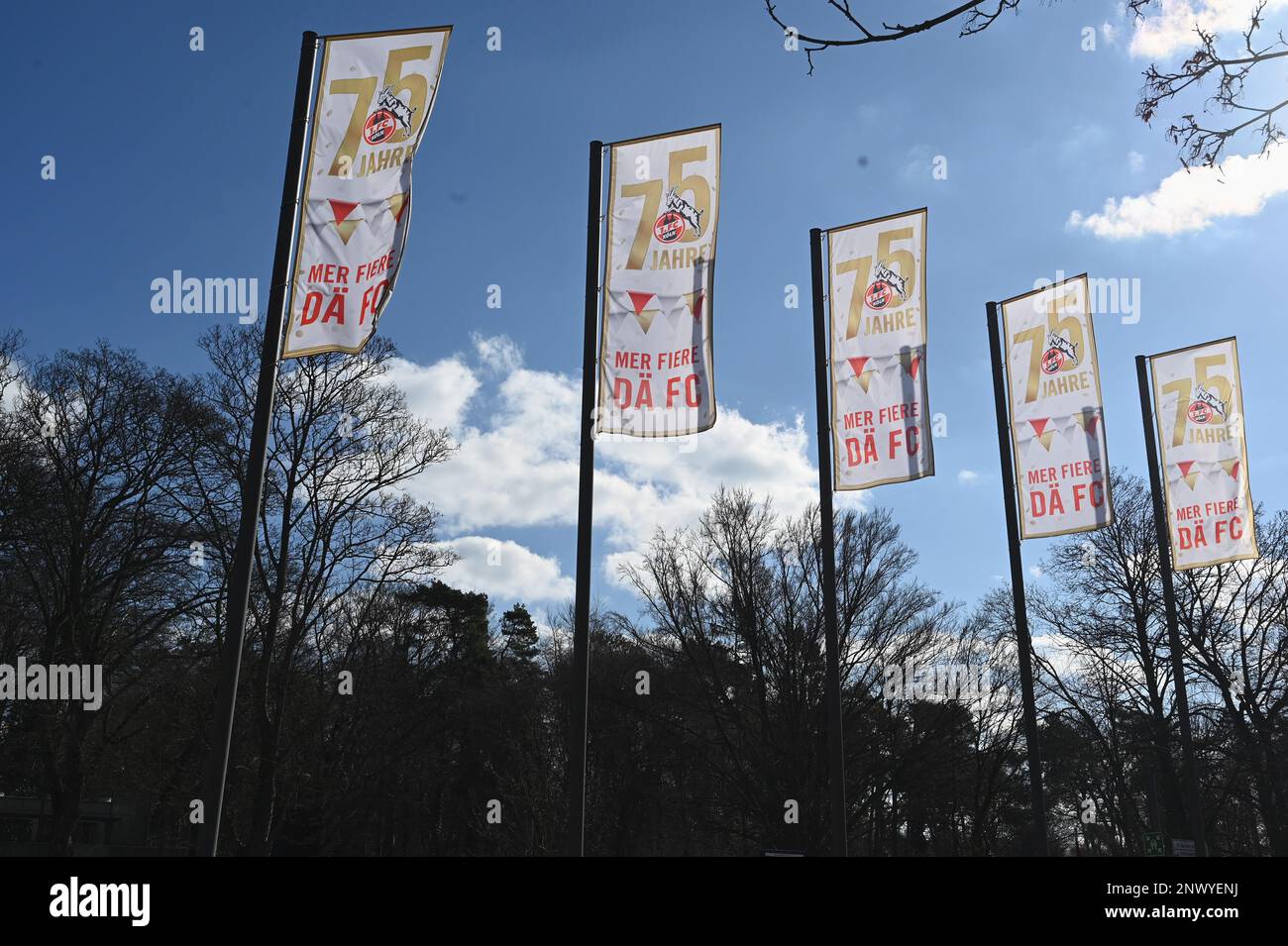 Cologne, Germany. 28th Feb, 2023. Flags with the inscription mir fiere ...