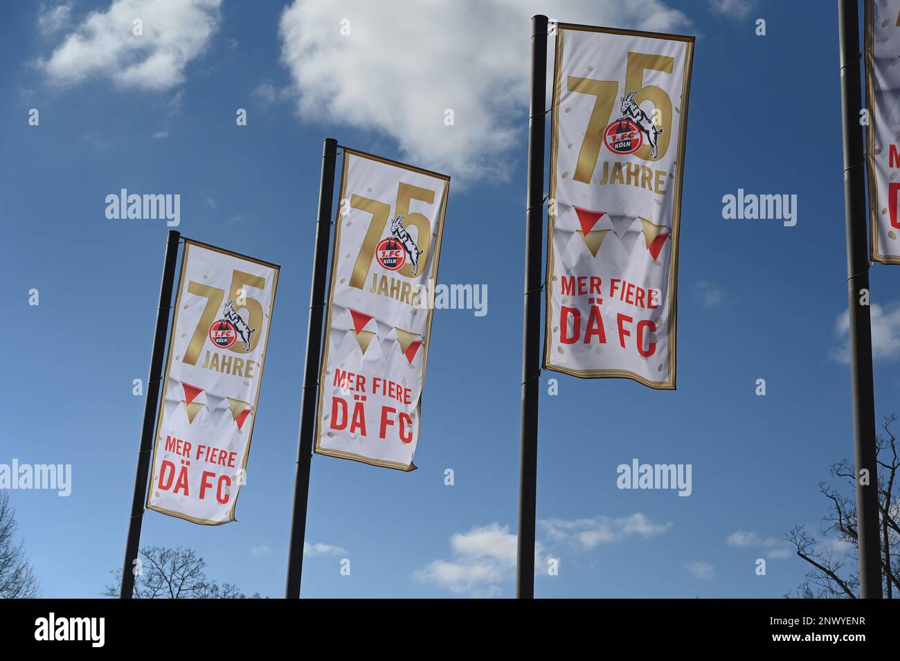 Cologne, Germany. 28th Feb, 2023. Flags with the inscription mir fiere ...