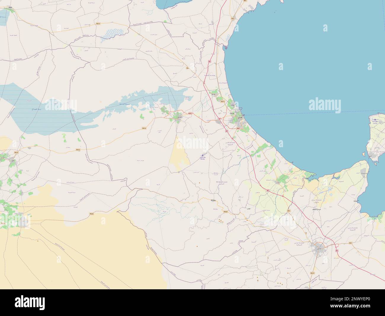 Gabes, governorate of Tunisia. Open Street Map Stock Photo - Alamy
