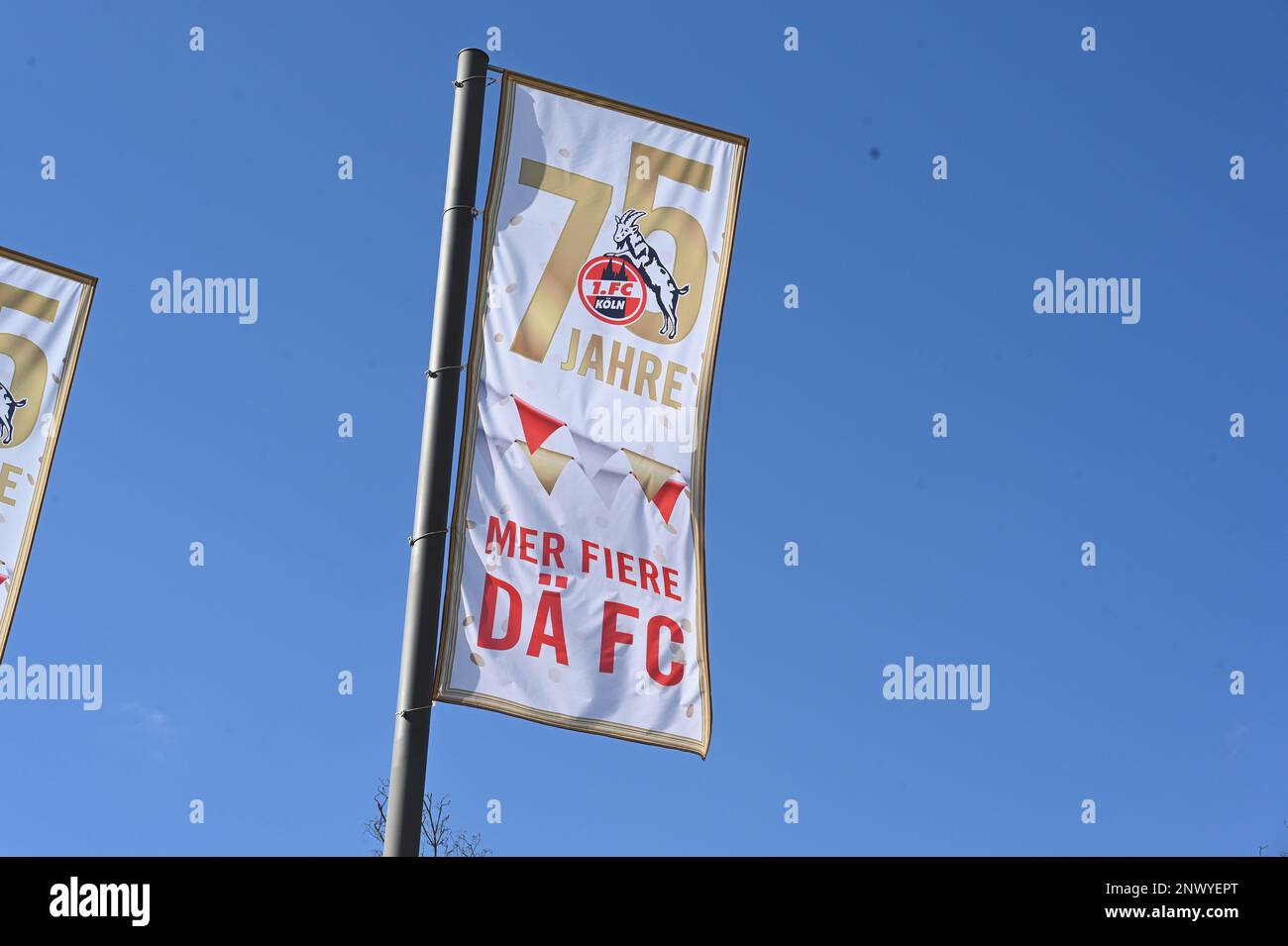 Cologne, Germany. 28th Feb, 2023. Flags with the inscription mir fiere ...