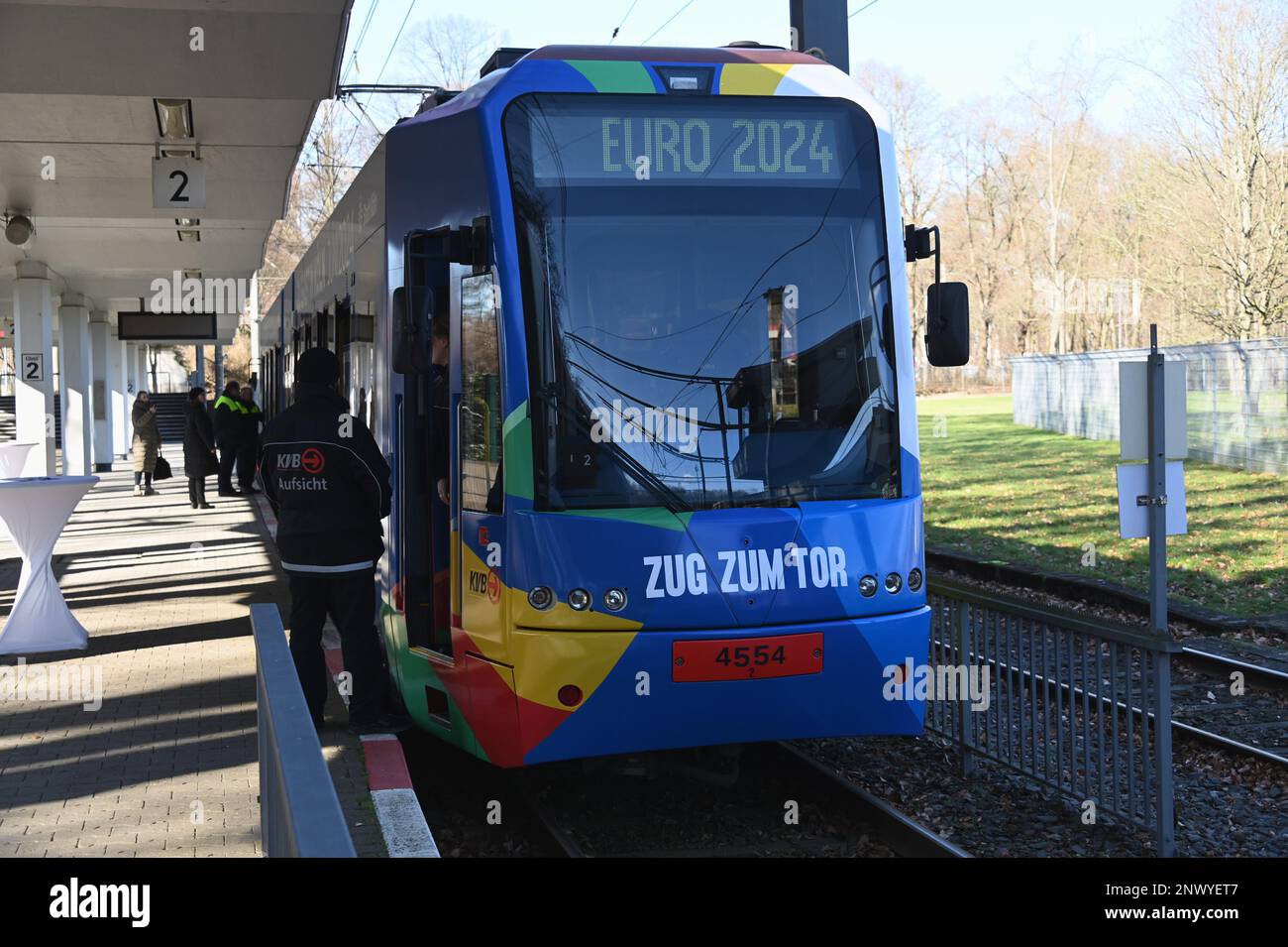 Cologne, Germany. 28th Feb, 2023. Presentation of the new KVB streetcar ...