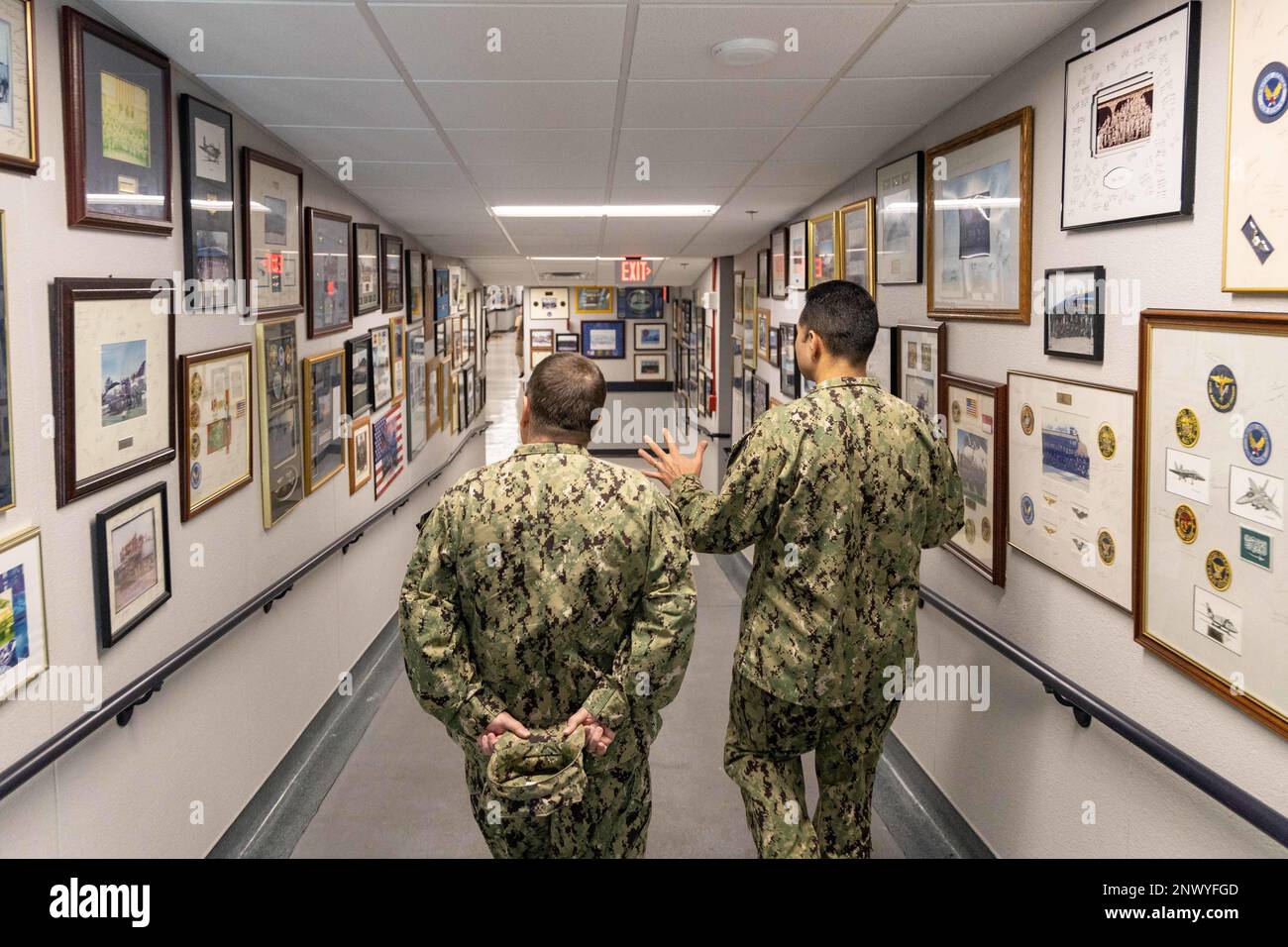 Chief of Naval Personnel Vice Adm. Rick Cheeseman, left, is given a ...