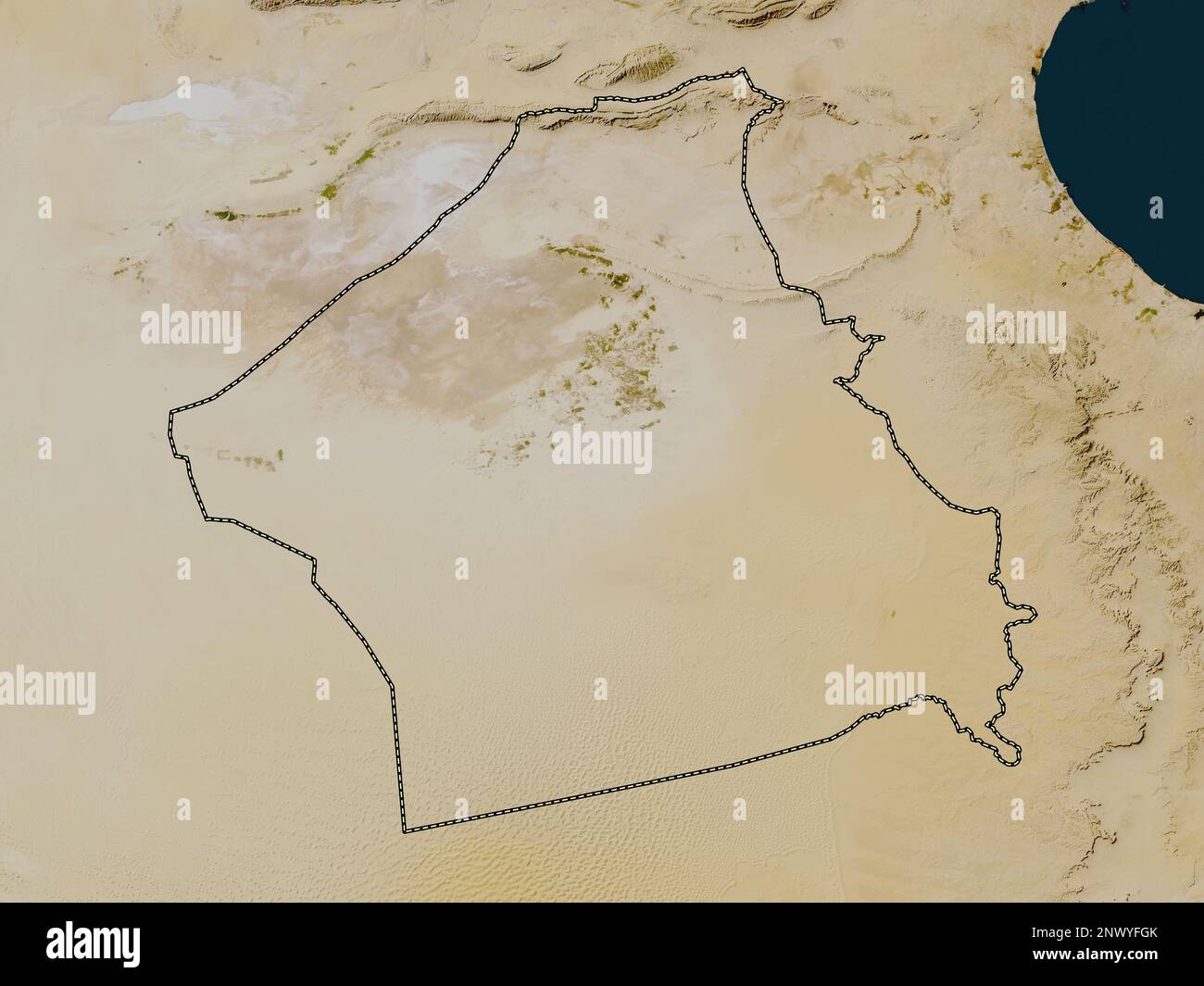 Kebili, governorate of Tunisia. Low resolution satellite map Stock ...