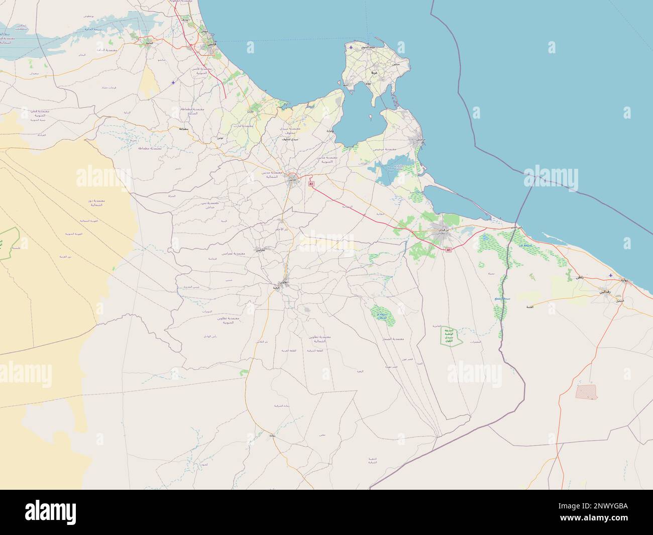 Medenine, governorate of Tunisia. Open Street Map Stock Photo - Alamy