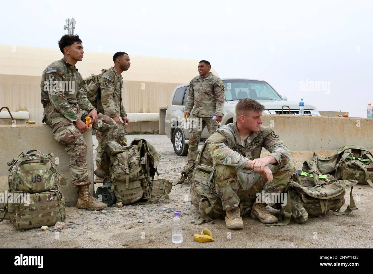 U.S. Soldiers rest after completing the Danish Contingent March, DANCON ...