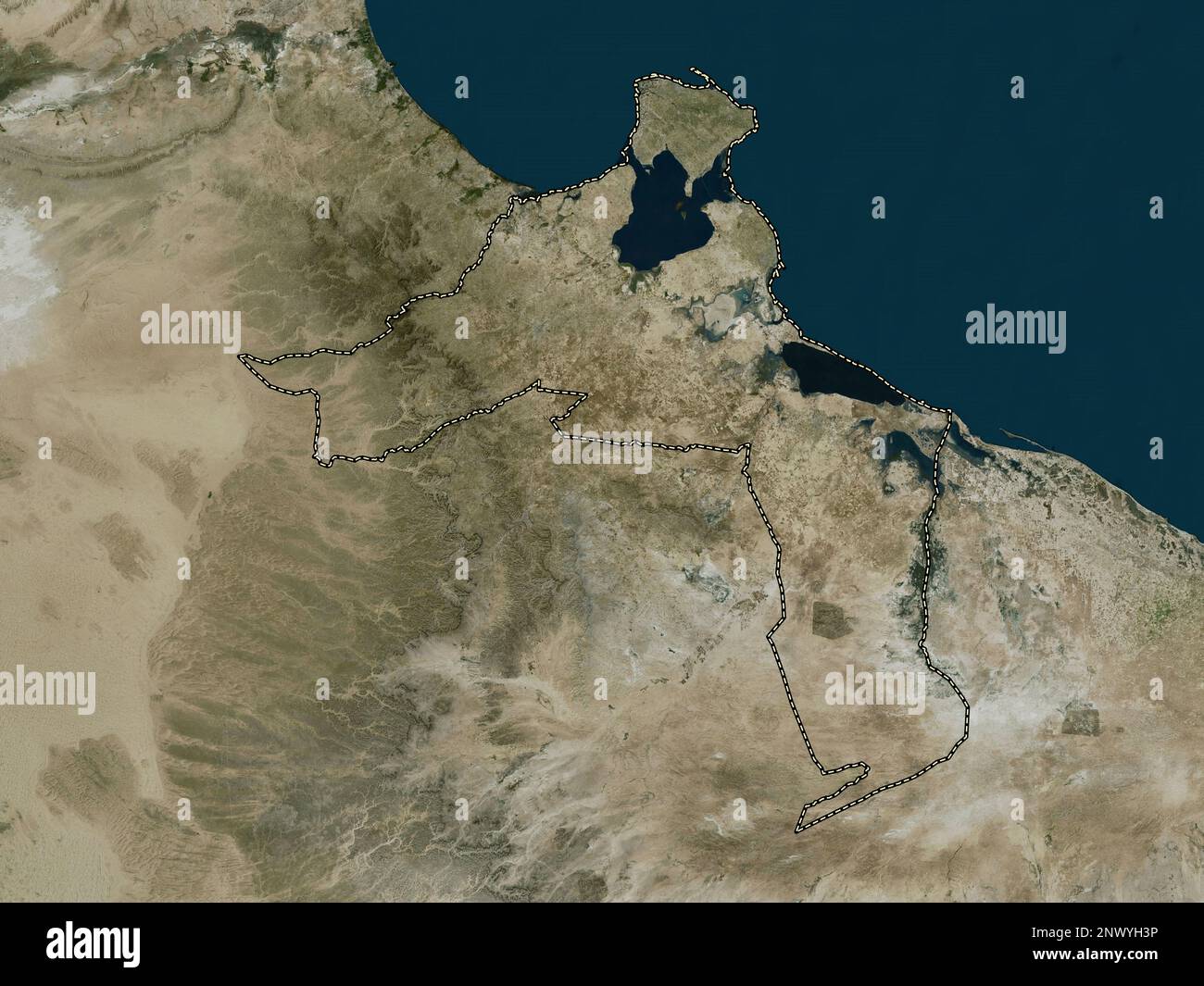 Medenine, governorate of Tunisia. High resolution satellite map Stock ...