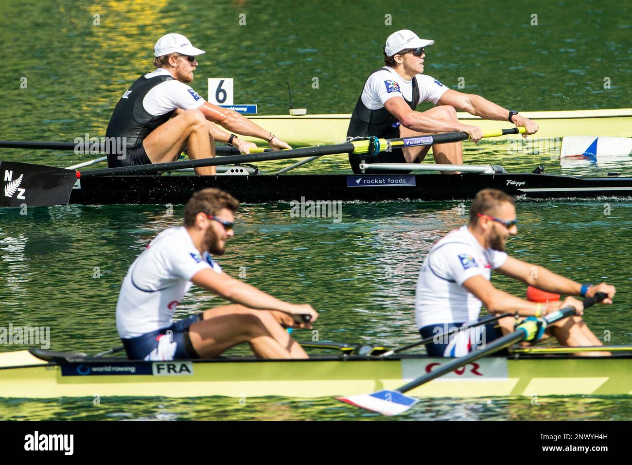 Winner Thomas Murray and Michael Brake of New Zealand 1, from left, and ...