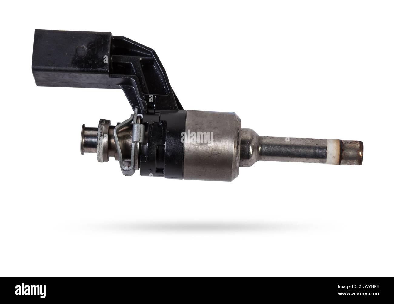 Close-up on a car fuel injector for supplying gasoline to cylinder ...