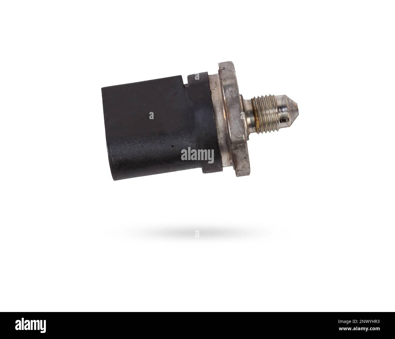Oil pressure sensor of car isolated on white background. New spare ...