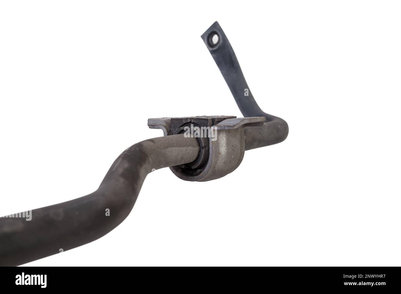 car suspension anti-roll bar with selective focus on rubber bushing ...