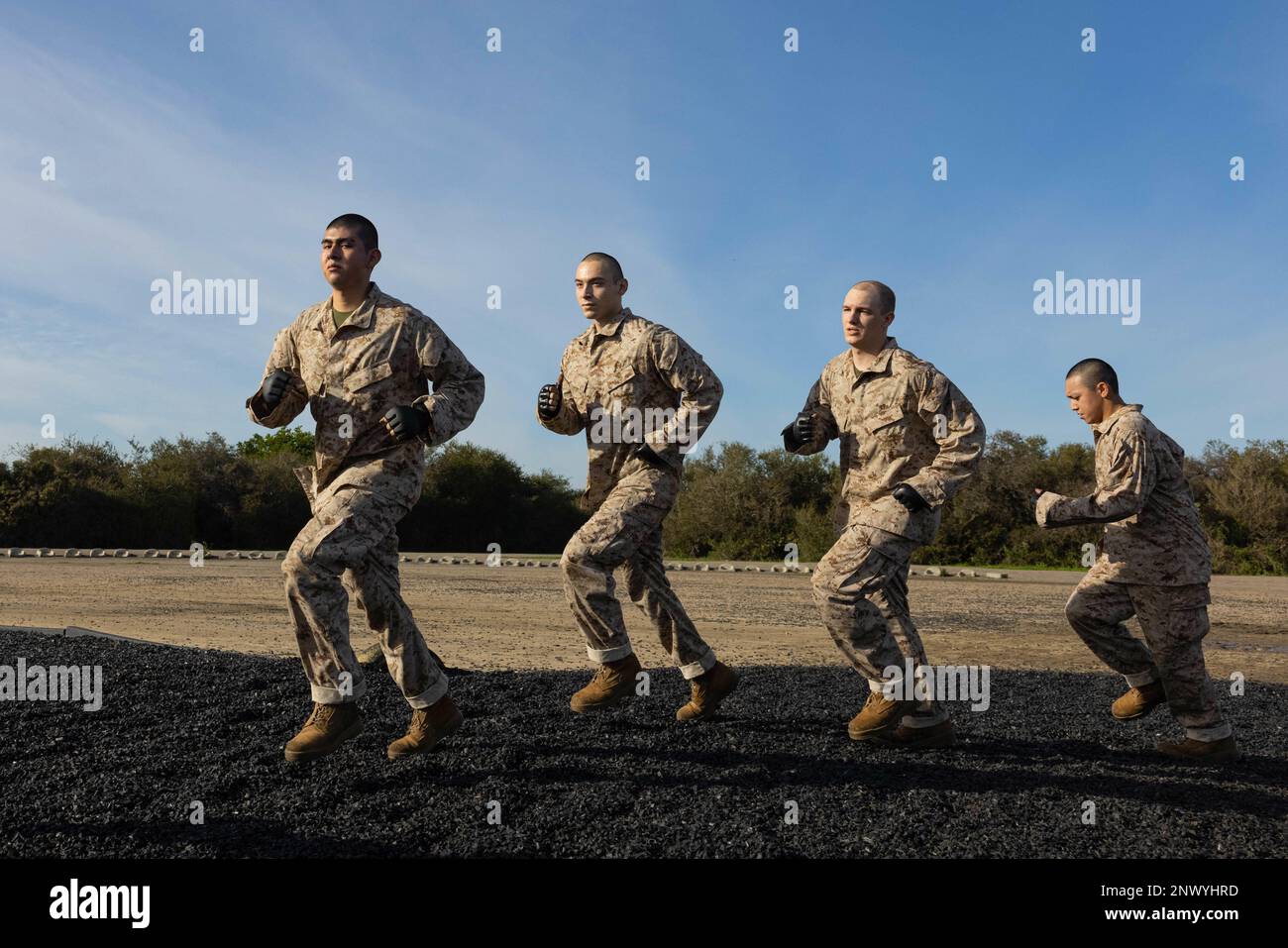 U.S. Marine Corps recruits with Alpha Company, 1st Recruit Training ...