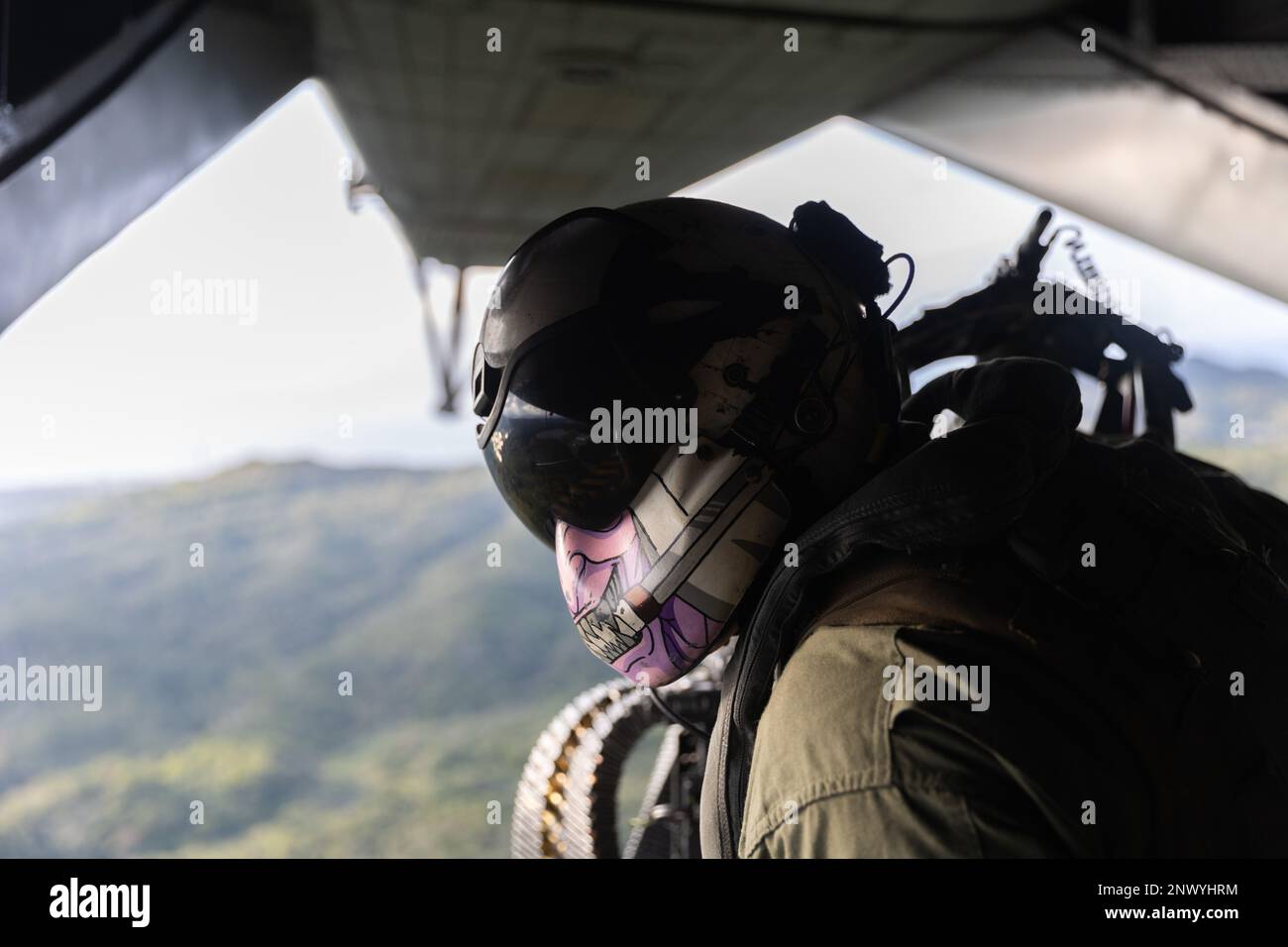 U.S. Marine Corps Cpl. Seth Smith, a crew chief assigned to Marine ...