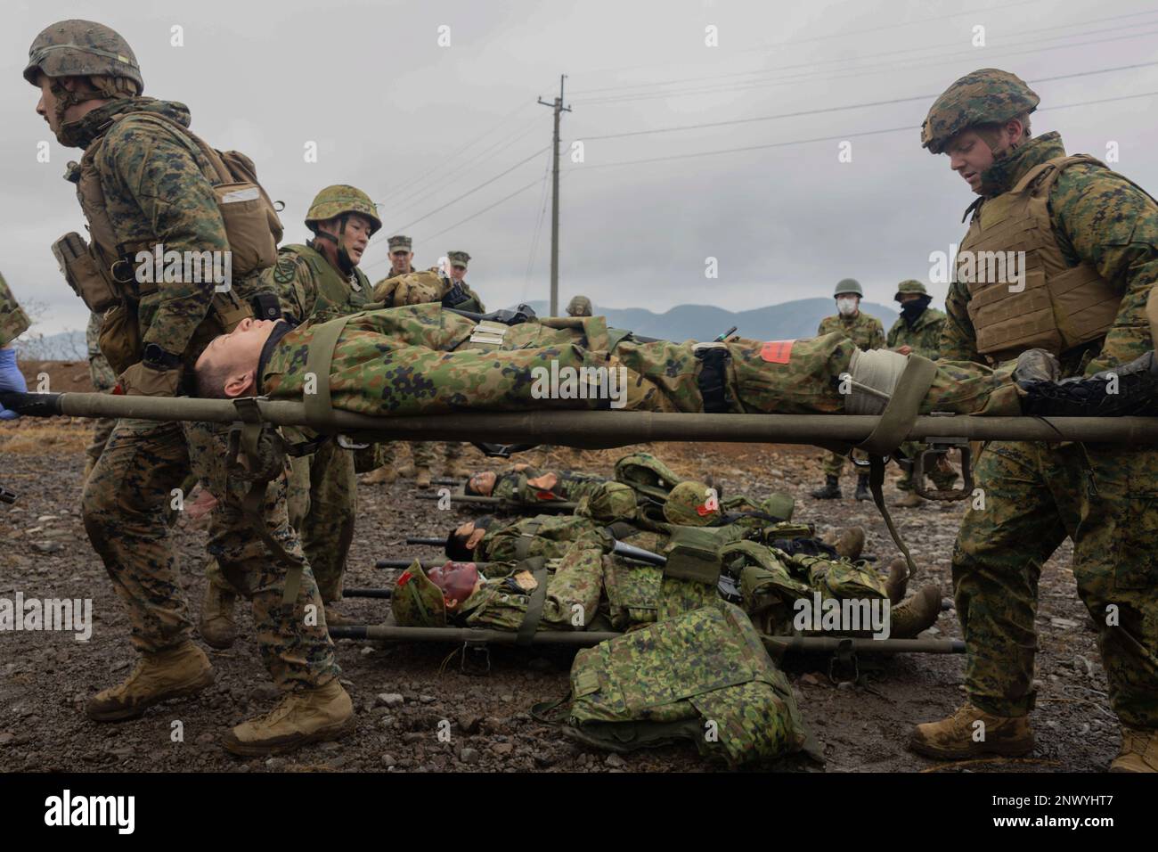 U.S. Navy corpsmen with the 31st Marine Expeditionary Unit and soldiers ...