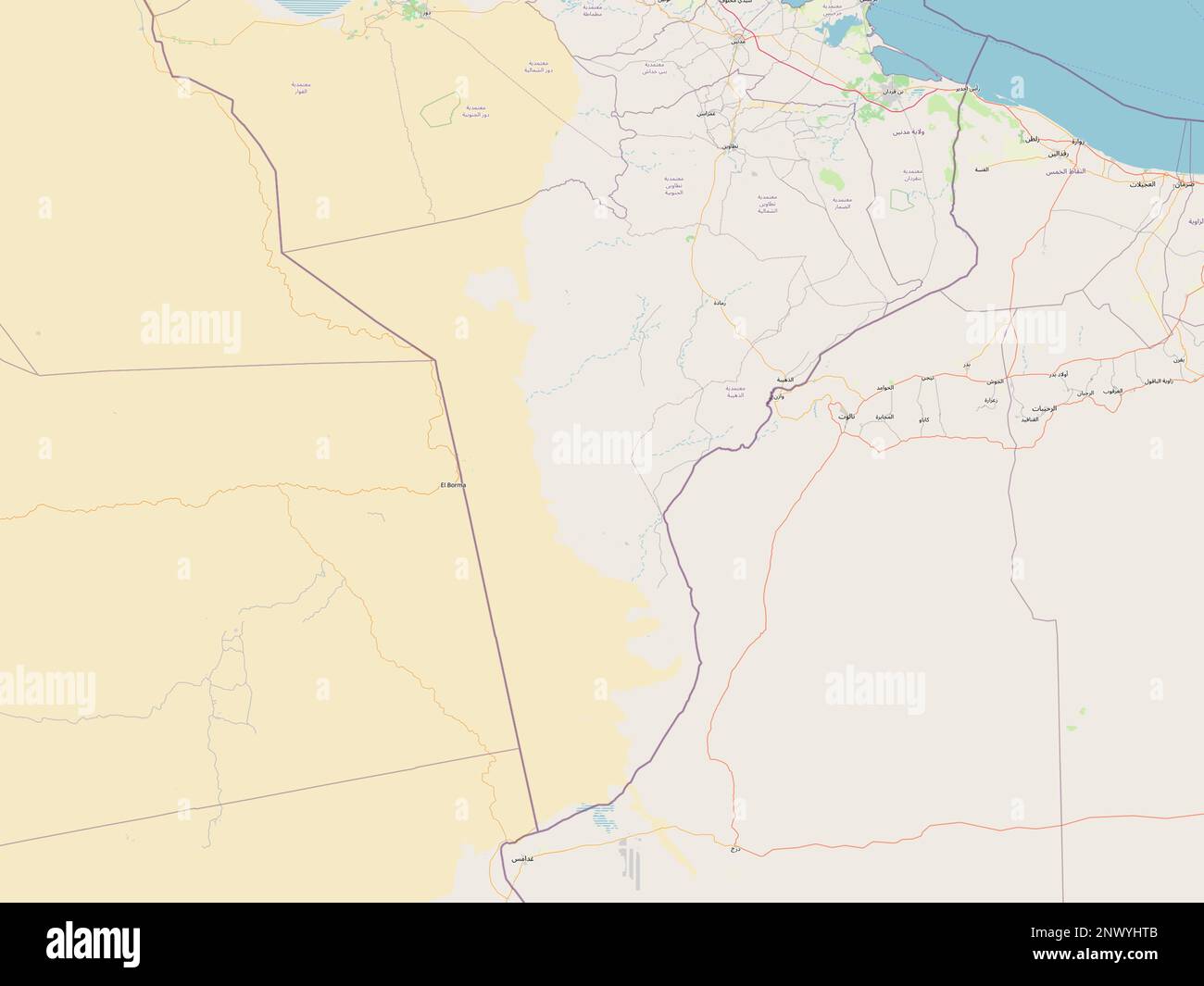 Tataouine, governorate of Tunisia. Open Street Map Stock Photo - Alamy