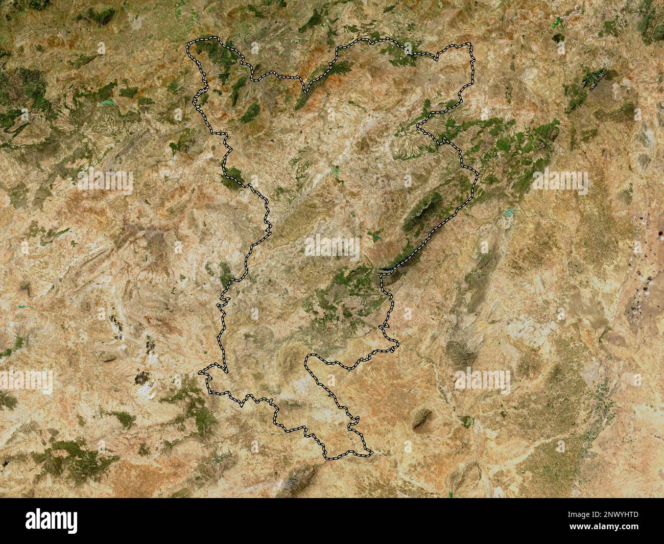 Siliana, governorate of Tunisia. Low resolution satellite map Stock ...