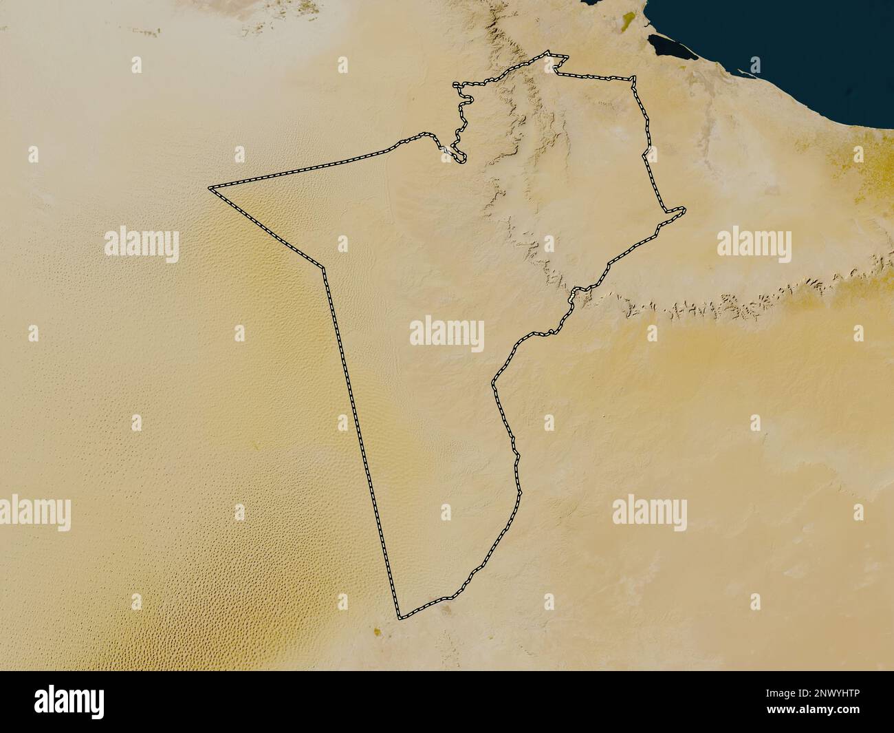 Tataouine, governorate of Tunisia. Low resolution satellite map Stock ...