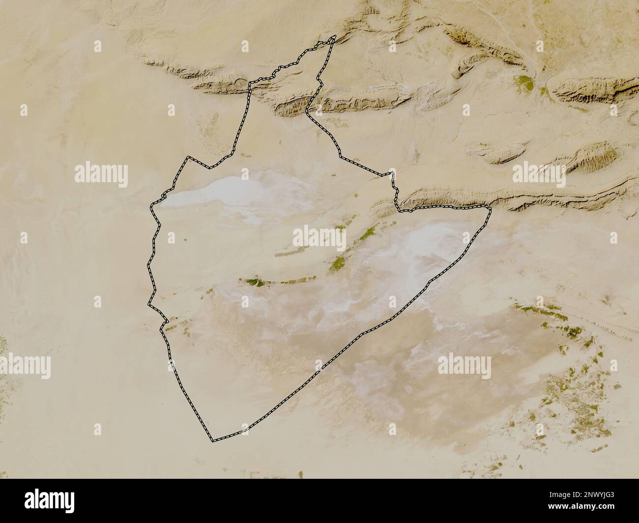 Tozeur, governorate of Tunisia. Low resolution satellite map Stock ...