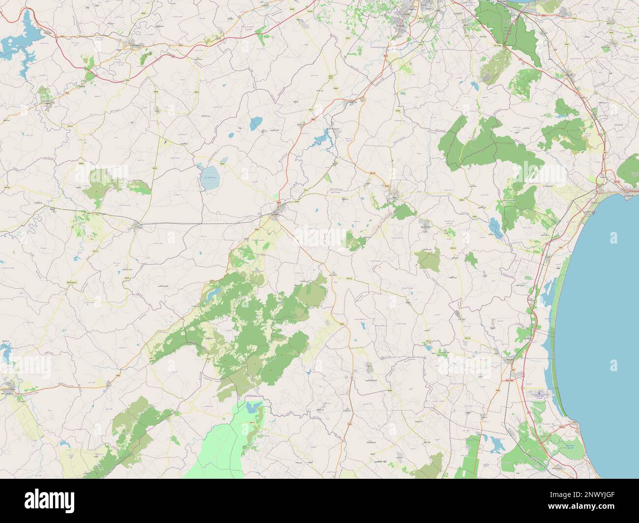 Zaghouan, governorate of Tunisia. Open Street Map Stock Photo - Alamy