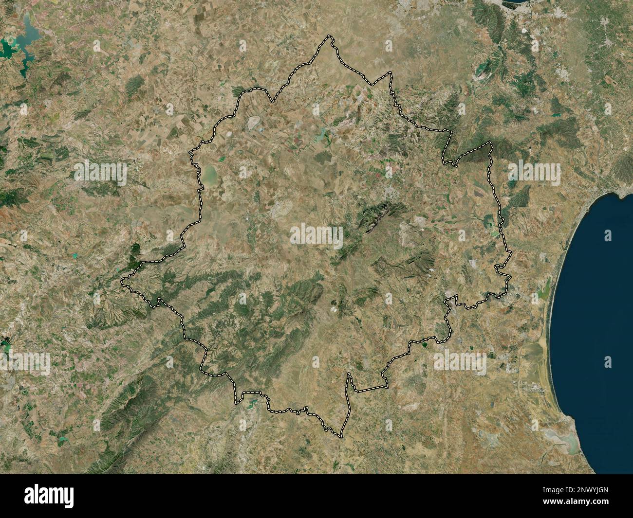 Zaghouan, governorate of Tunisia. High resolution satellite map Stock ...