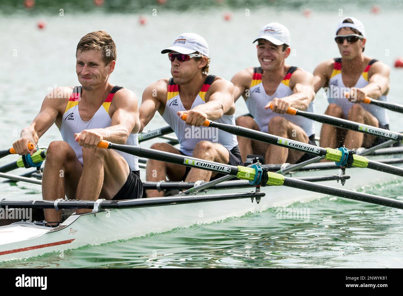 Moritz Moos, Florian Roller, Max Roeger and Joachim Agne of Germany ...