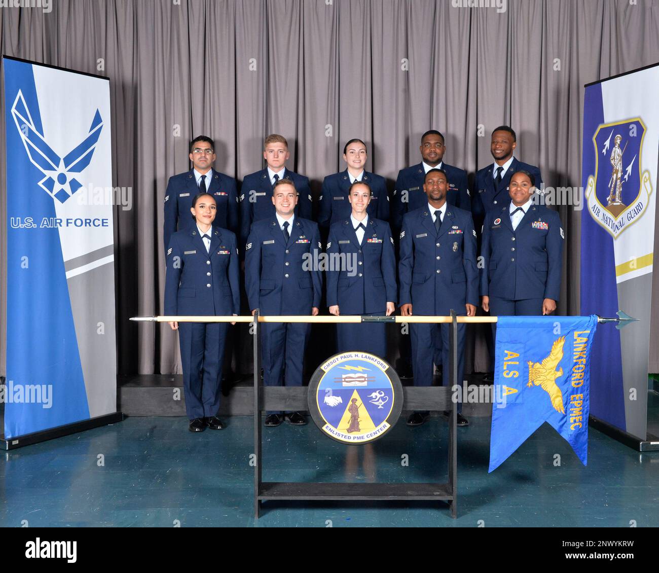 United States Air Force ALS Class 23-2 and NCO Academy Class 23-2 pose ...